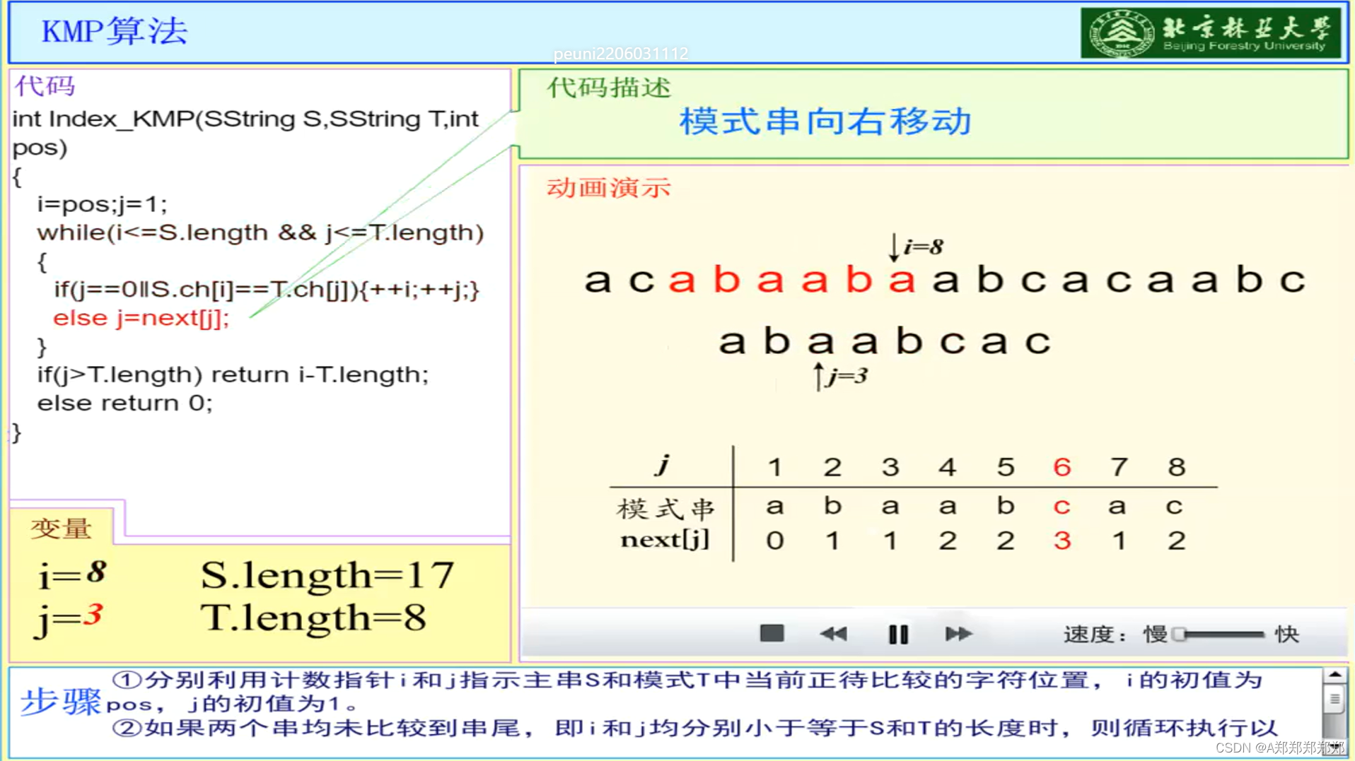 Bf和kmp算法 Bf模式匹配算法临时变量的作用是什么 Csdn博客