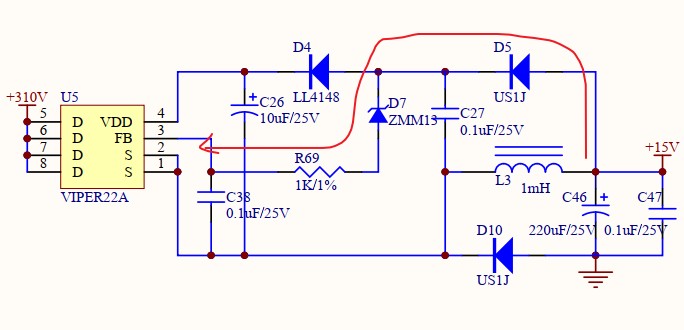 DC-DC电源芯片（VIPER22A）的BUCK电路使用说明_viper22a开关电源电路图-CSDN博客