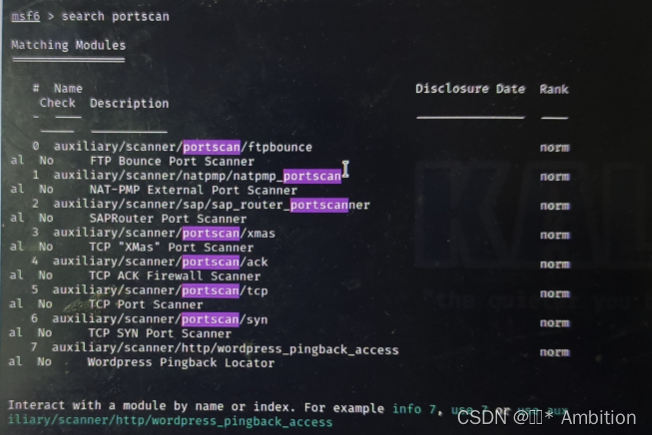Metasploit(MSF)使用介绍-端口扫描_msf 端口扫描-CSDN博客