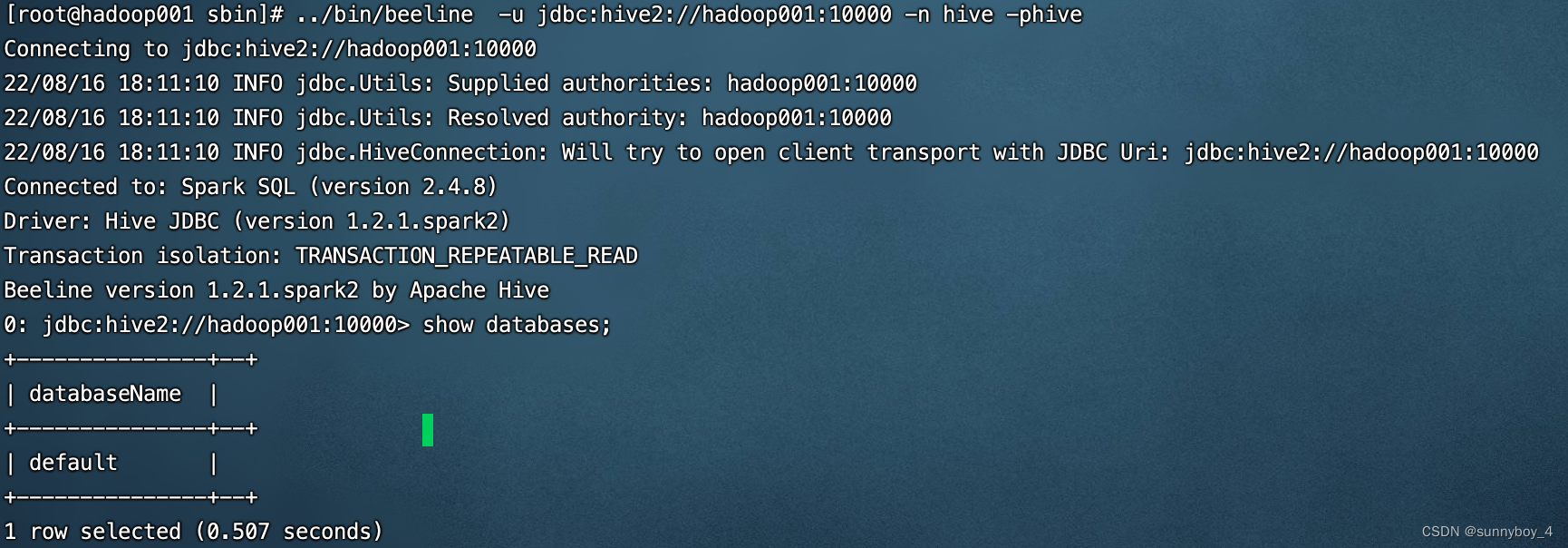 采用yarn方式启动spark-thriftserver_thriftserver yarn-CSDN博客