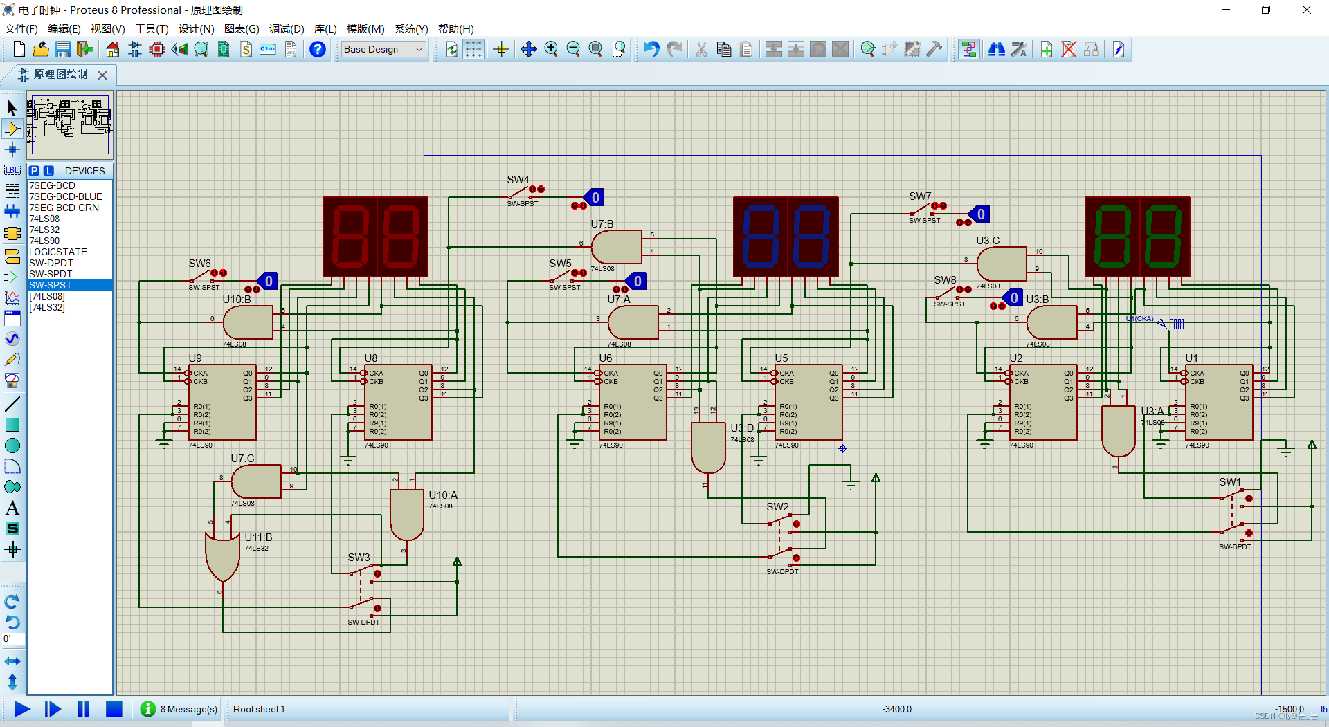 用74ls90及少量器件制作电子时钟_74ls90时钟电路-CSDN博客