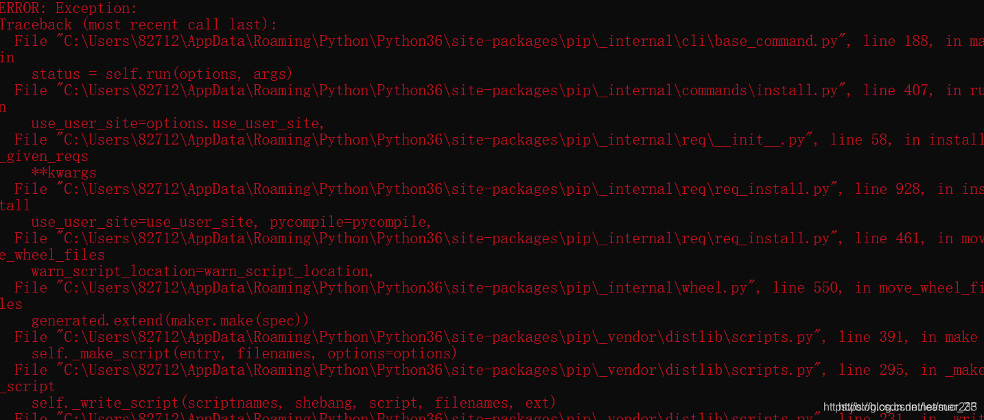 解决方案：pip安装ERROR: Exception: Traceback (most recent call last):-CSDN博客
