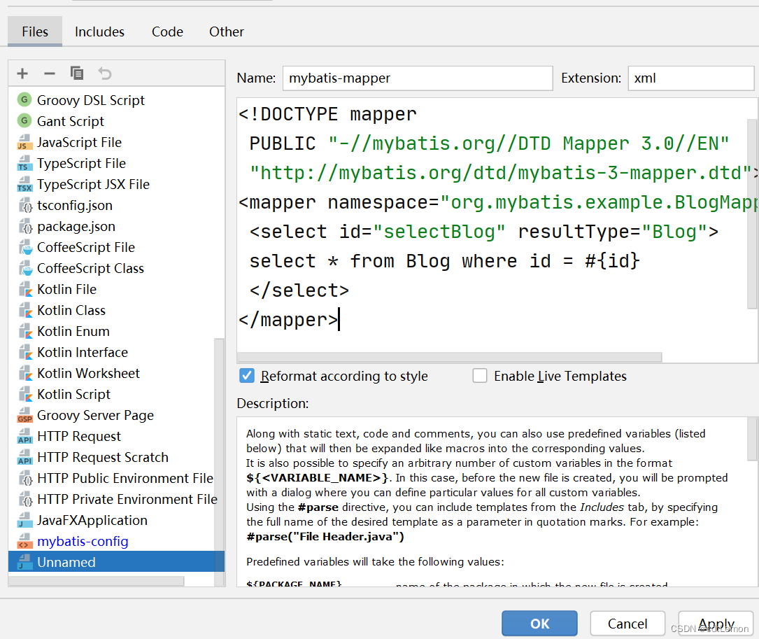 在idea中创建MyBatis核心配置文件和映射文件的模板、使用模板搭建MyBatis框架_idea创建mapper映射文件-CSDN博客