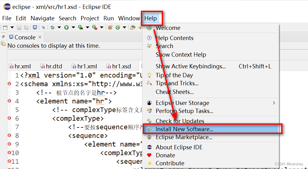 Eclipse写xsd报错:s4s Elt Schema Ns The Namespace Of Element 且没有自动补全类提示