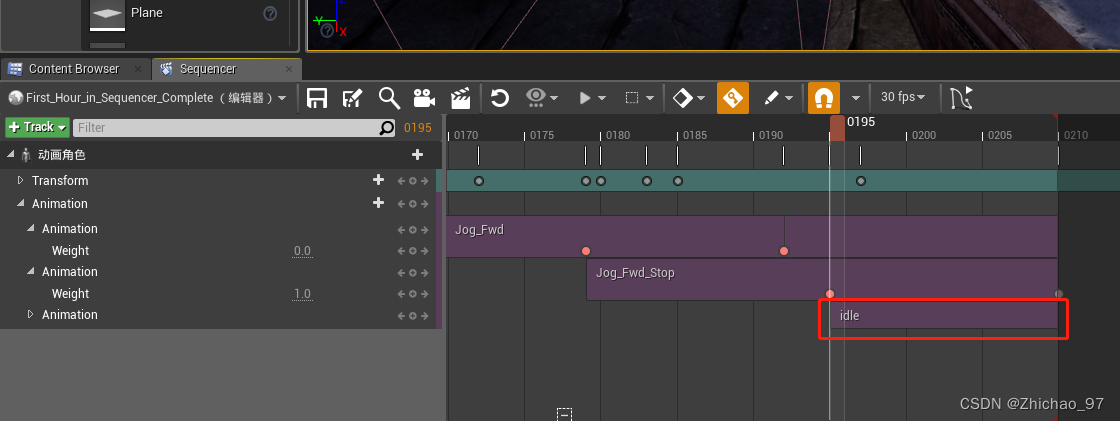 UE4 Sequence添加基础动画效果 （02-切换动作）_ue4按键控制切换动画-CSDN博客