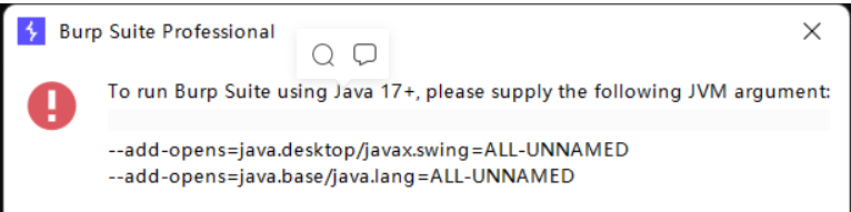 BrupSuite: To run burp suite using java 17+，please supply the following JVM argument-CSDN博客