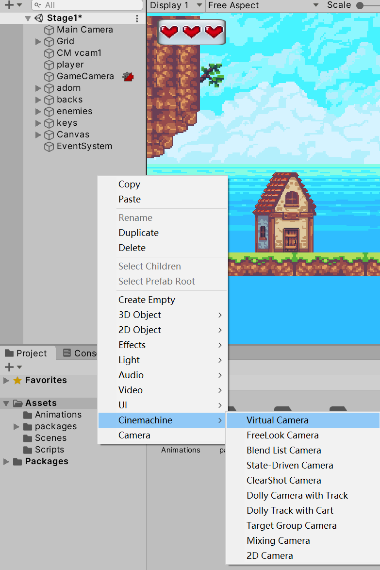 2021-9-2 Cinemachine 不需要写代码的高级跟随摄像机 2D横板游戏应用_cinemachine 2d-CSDN博客