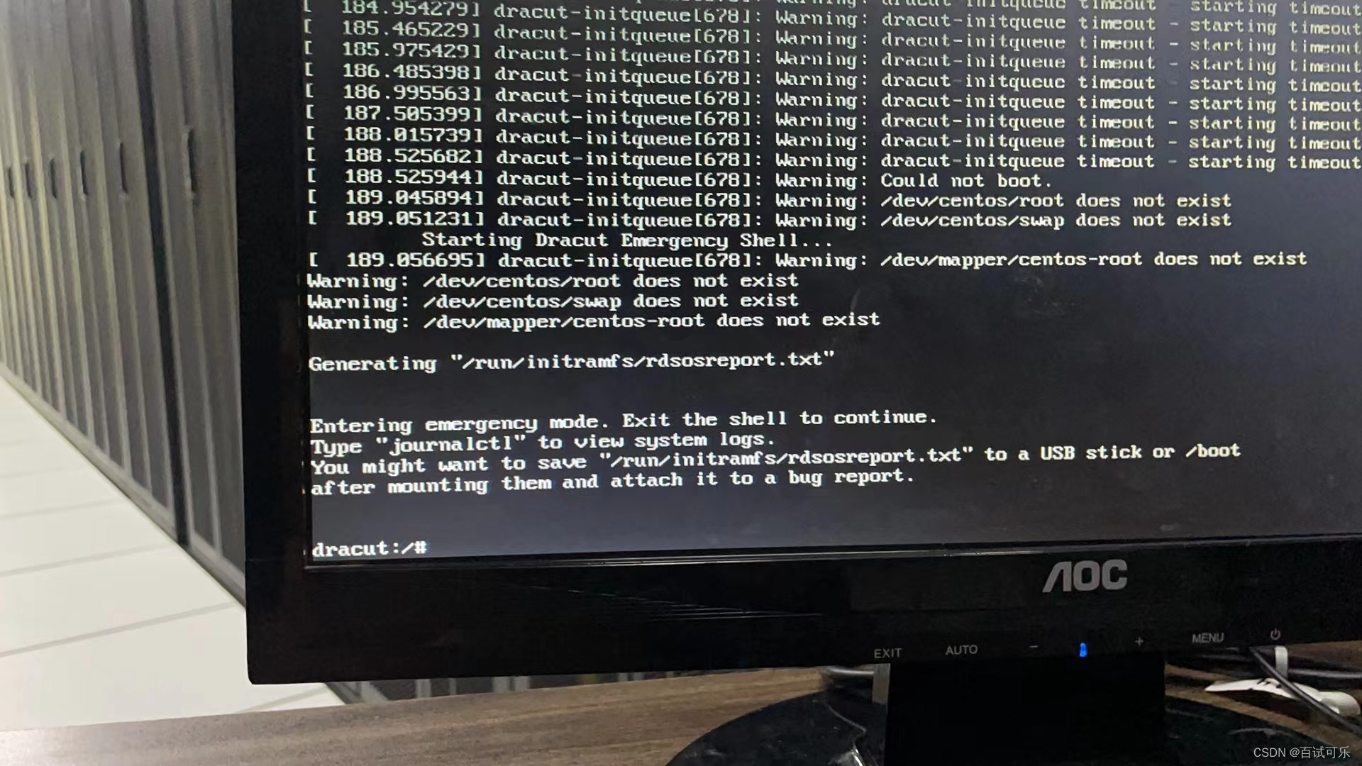 启动Centos7系统，出现dracut:/#_centos 7分区失败,进入 dracut 页面-CSDN博客
