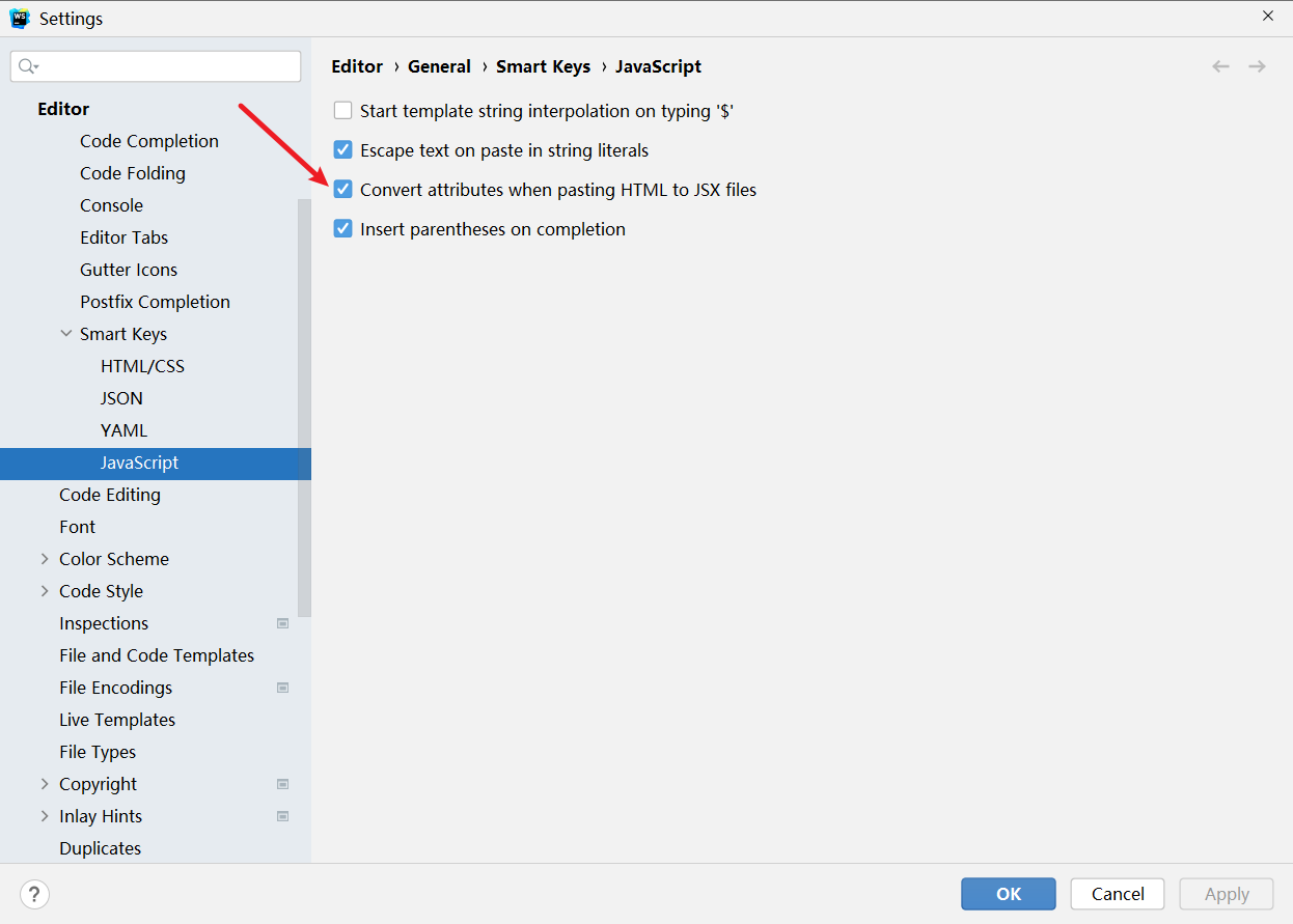 Webstorm--解决复制时class自动改为className的问题_自动view class变成了calssname-CSDN博客
