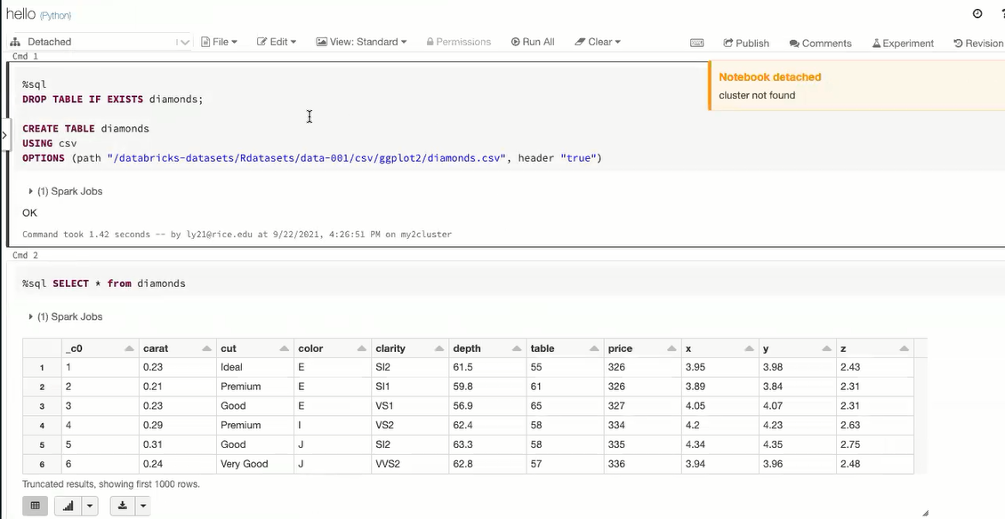 DataBrick的简单使用（课程自用，侵删）_secular_的博客-CSDN博客