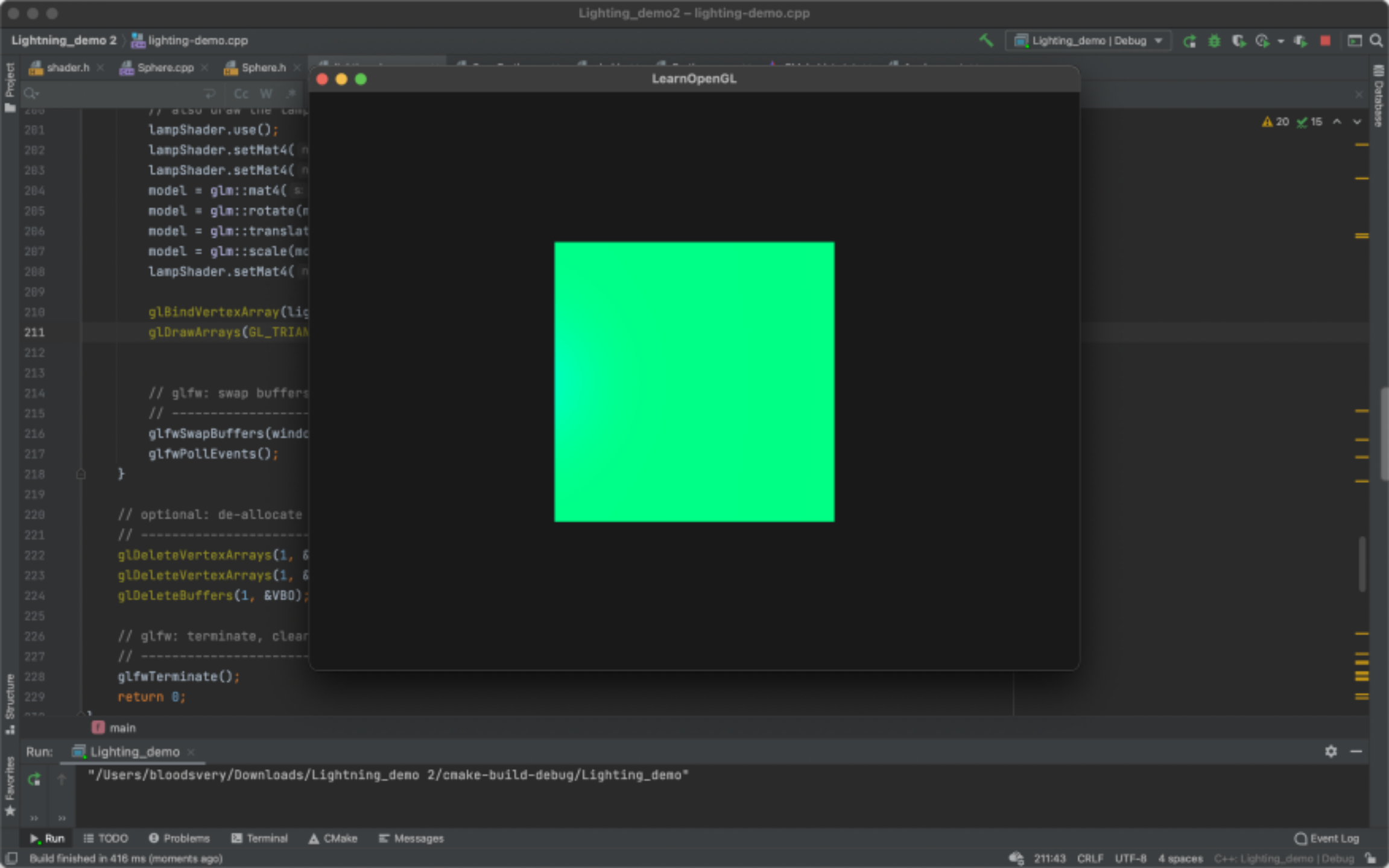 OpenGL入门第五次实验 基于OpenGL的三维光照-CSDN博客