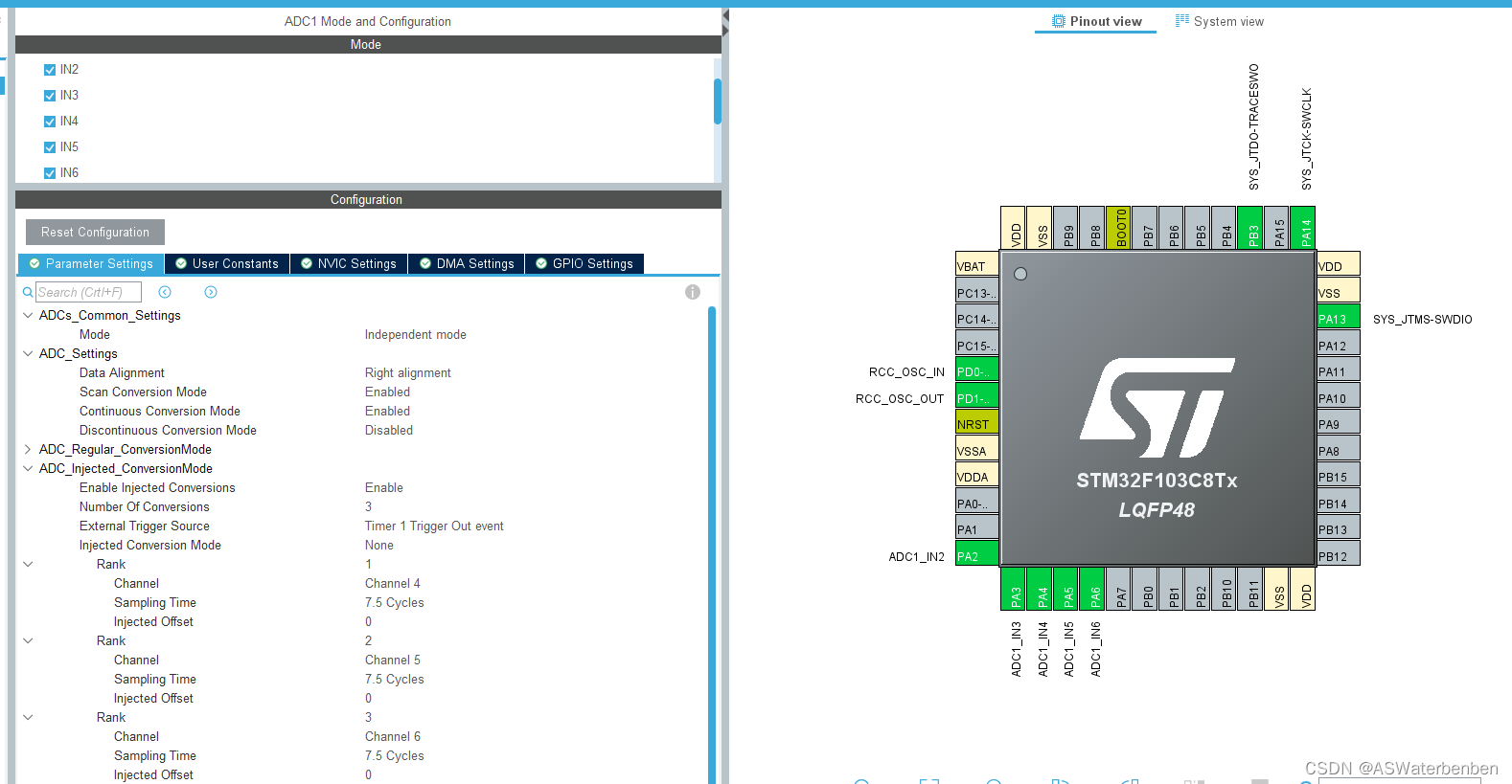 Stm32cubemx在f103上的adc注入通道配置异常问题 Csdn博客