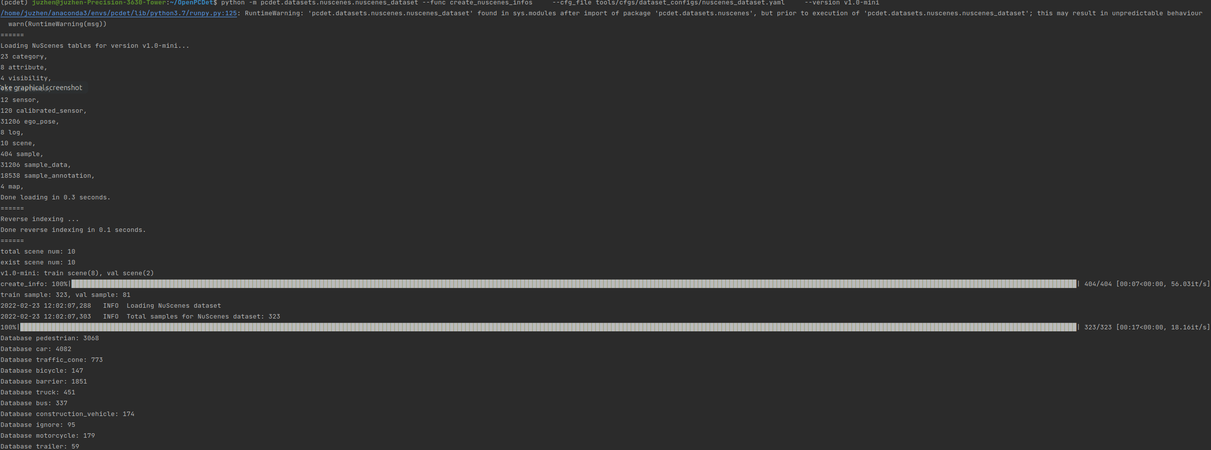 ubuntu 18.04 从零开始复现 OpenPCDet 训练nuSences数据集并评估 可视化 损失函数_nusence 评估-CSDN博客