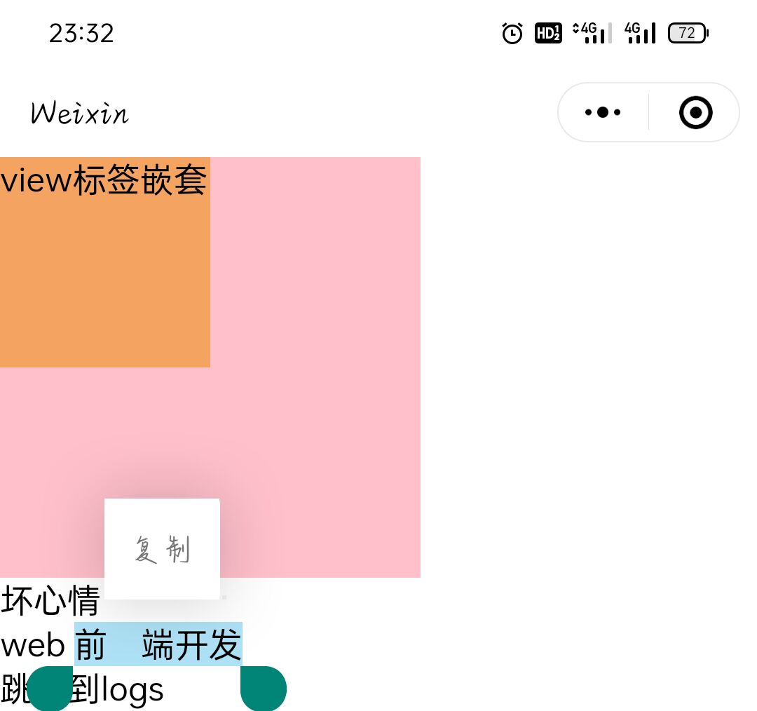 day 1：wxml与wxss的简要理解、view（视图容器）、text（基础内容-文本标签）、navigator（导航-超链接）_wxml ...