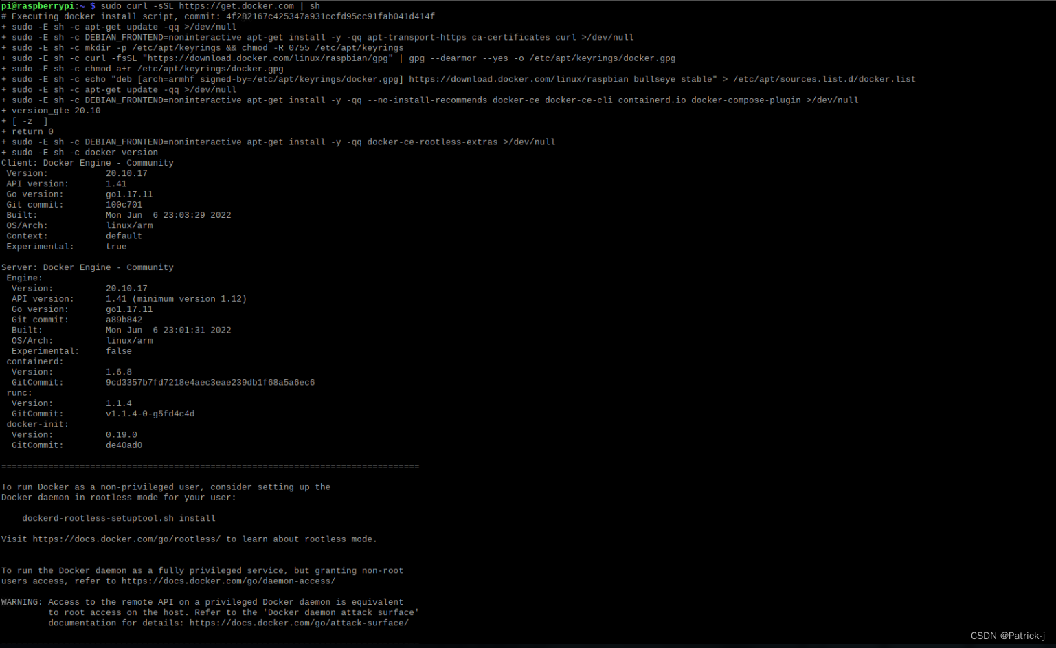 树莓派从入门到放弃之安装Docker_树莓派安装docker-CSDN博客