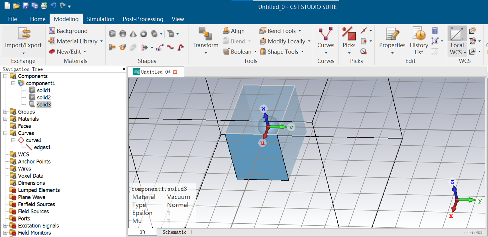 CST2018学习笔记：二、坐标系设置及Picks功能应用_cst坐标系-CSDN博客