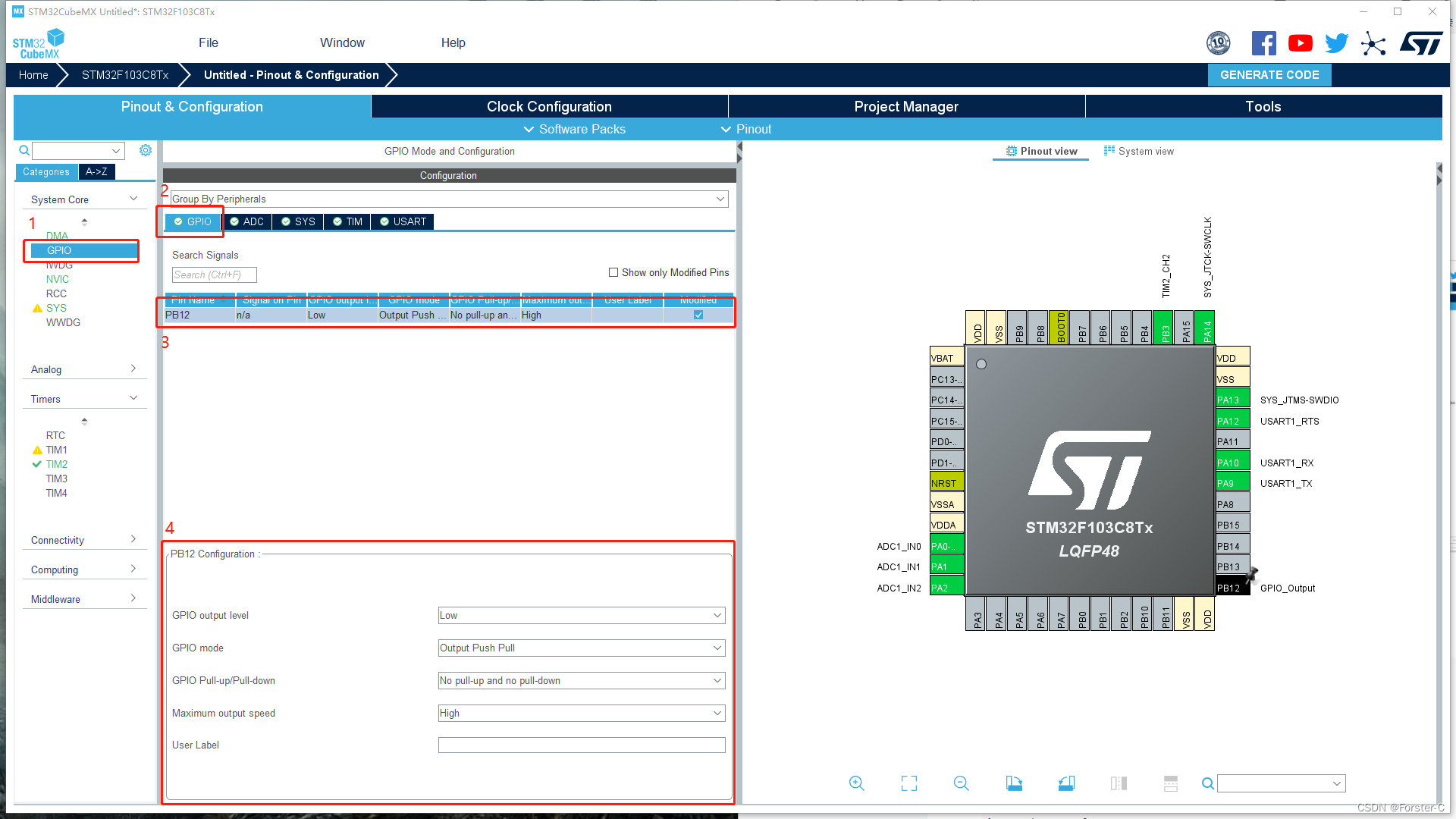 尝试使用CubeMX做stm32开发之四：GPIO配置_gpio output level-CSDN博客