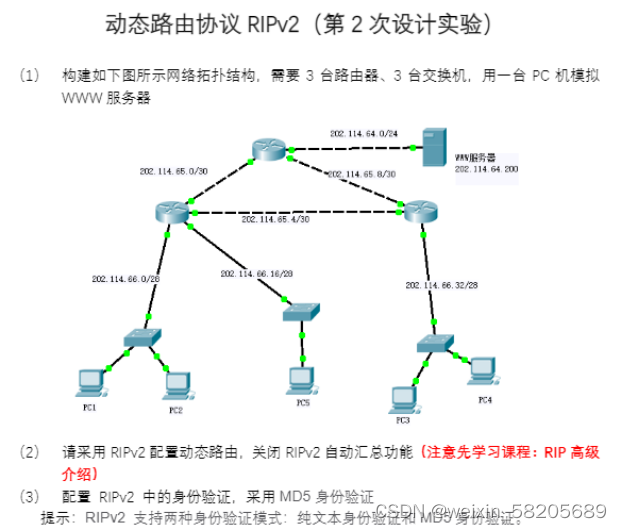 动态路由协议RIPv2实验_在internet区域采用ripv2动态路由协议实现互通-CSDN博客