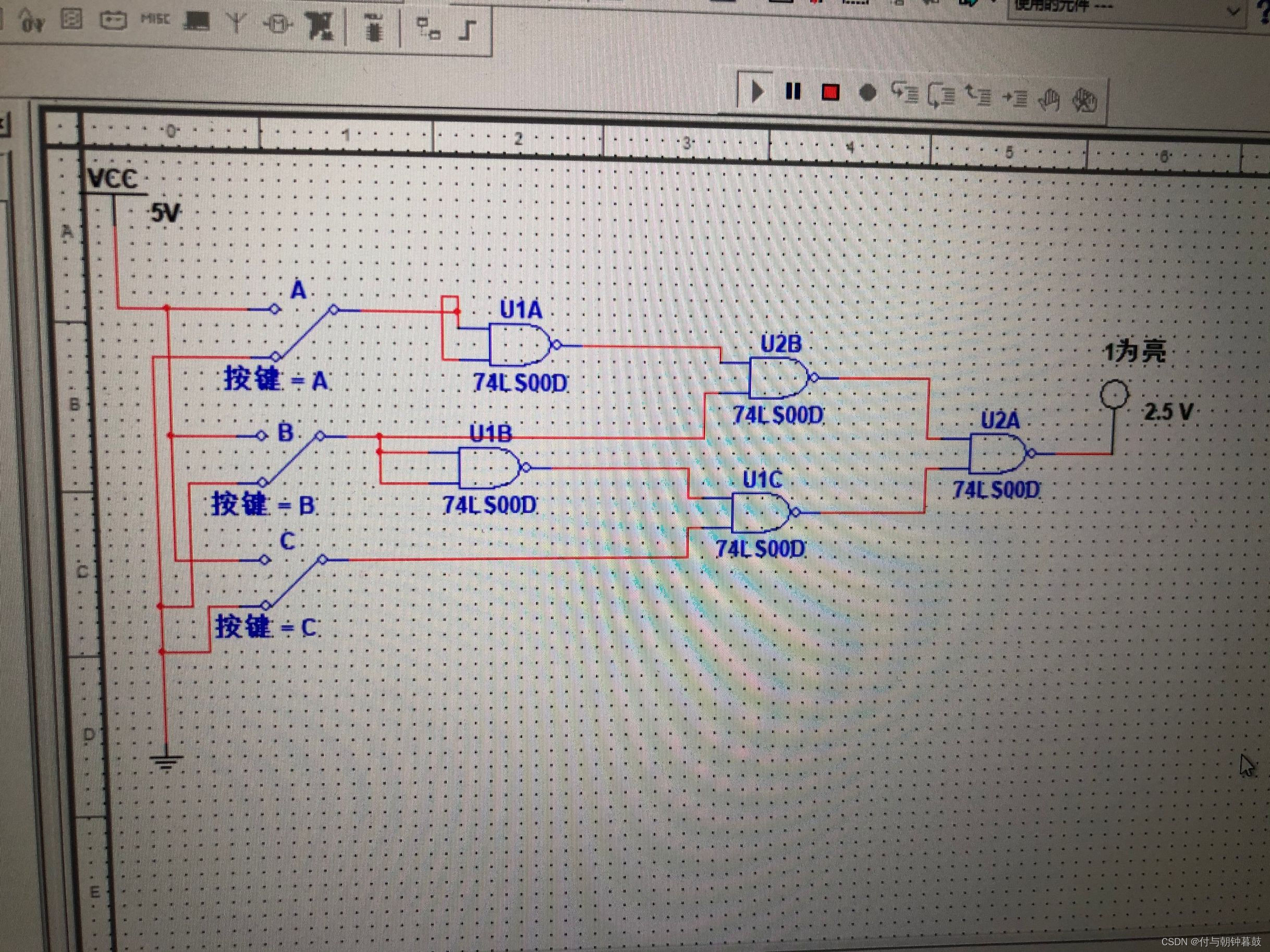 数字电子技术第二次实验 组合逻辑电路74ls00与非门实现abacbc Csdn博客 