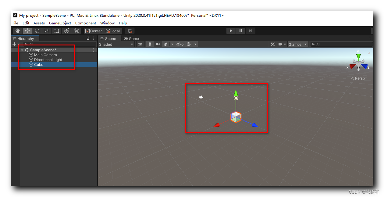 【unity3d】游戏物体操作 ① 场景简介 添加游戏物体 操作游戏物体 选中游戏物体 场景显示效果缩放 重命名游戏 