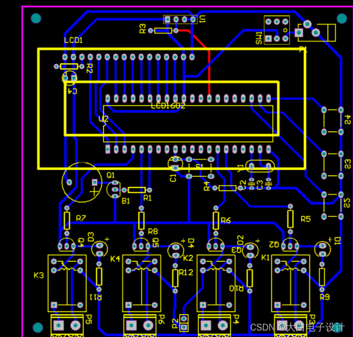 59、基于51单片机DHT11温湿度4个继电器控制 LCD1602系统设计（proteus仿真+原理图+PCB图+程序+开题报告+参考论文）_在温湿度监控系统硬件设计中,使用relays继电器 ...
