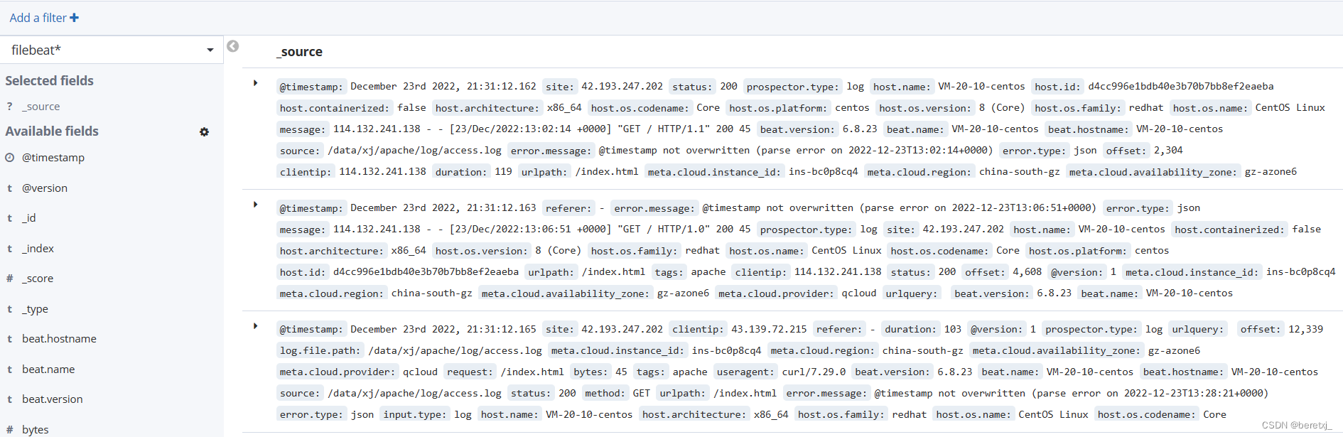 EFK部署及日志收集分析_efk日志-CSDN博客