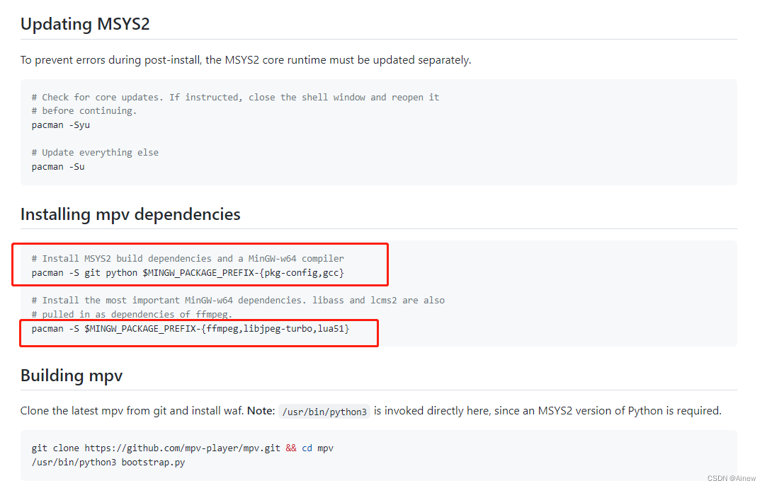 msys2 使用 编译mpv_mpv编译 win10-CSDN博客