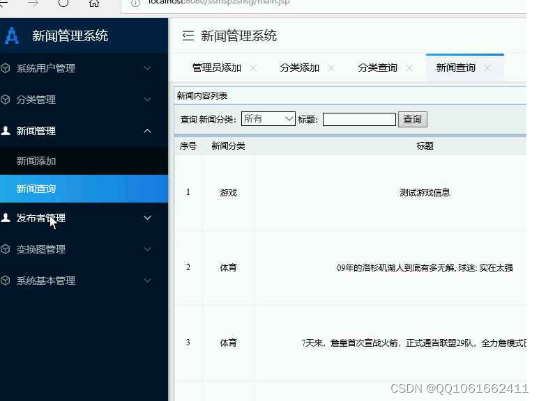 Javajsp基于ssm多用户新闻发布管理系统基于ssm的新闻管理开源开发工具eclipse Csdn博客