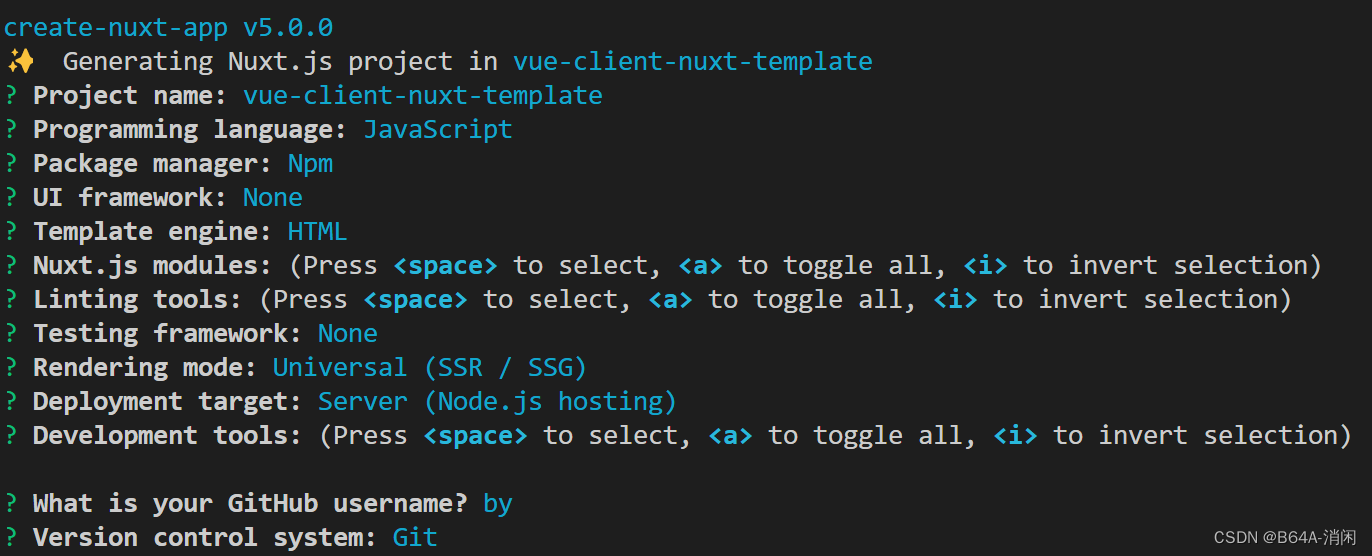 【nuxt】nuxtjs脚手架的安装及问题解决nuxt 脚手架 Csdn博客