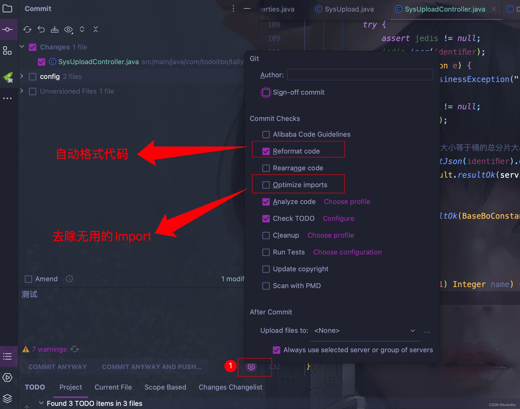 Ideagit实现提交自动去除无用import以及格式化代码idea提交代码时自动代码清理 Csdn博客 