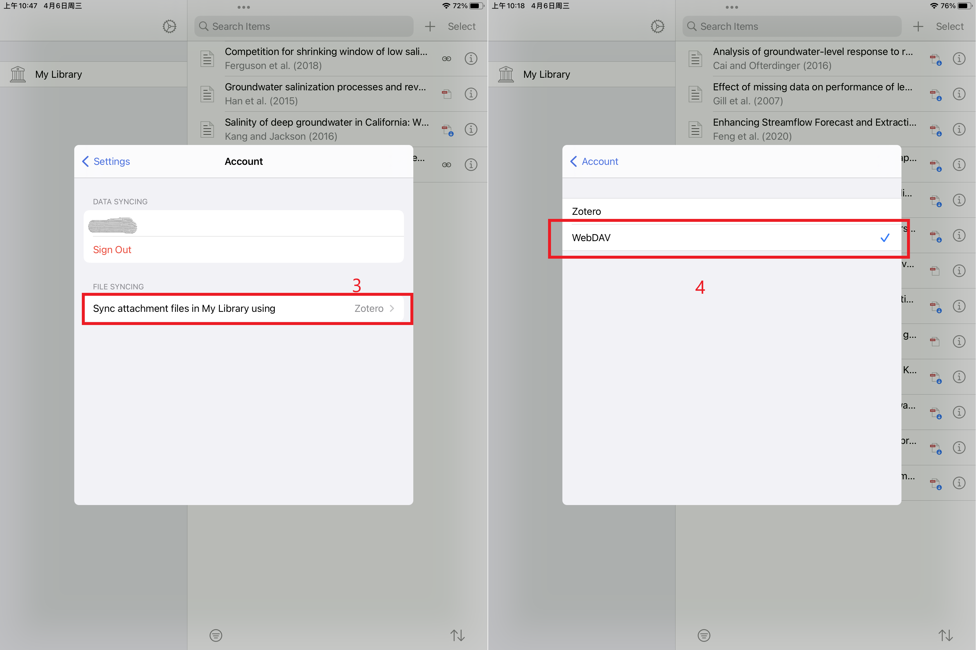 Synchronization and document download of zotero for PC and zotero for ipad when using Nutstore ...