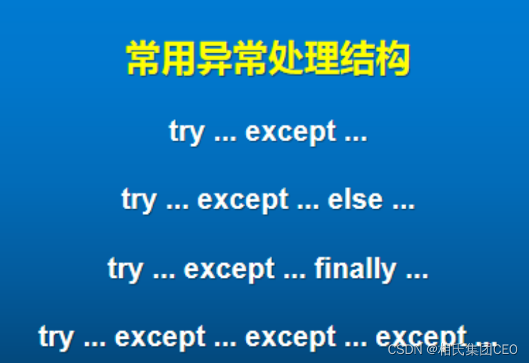 Python中的异常 Csdn博客