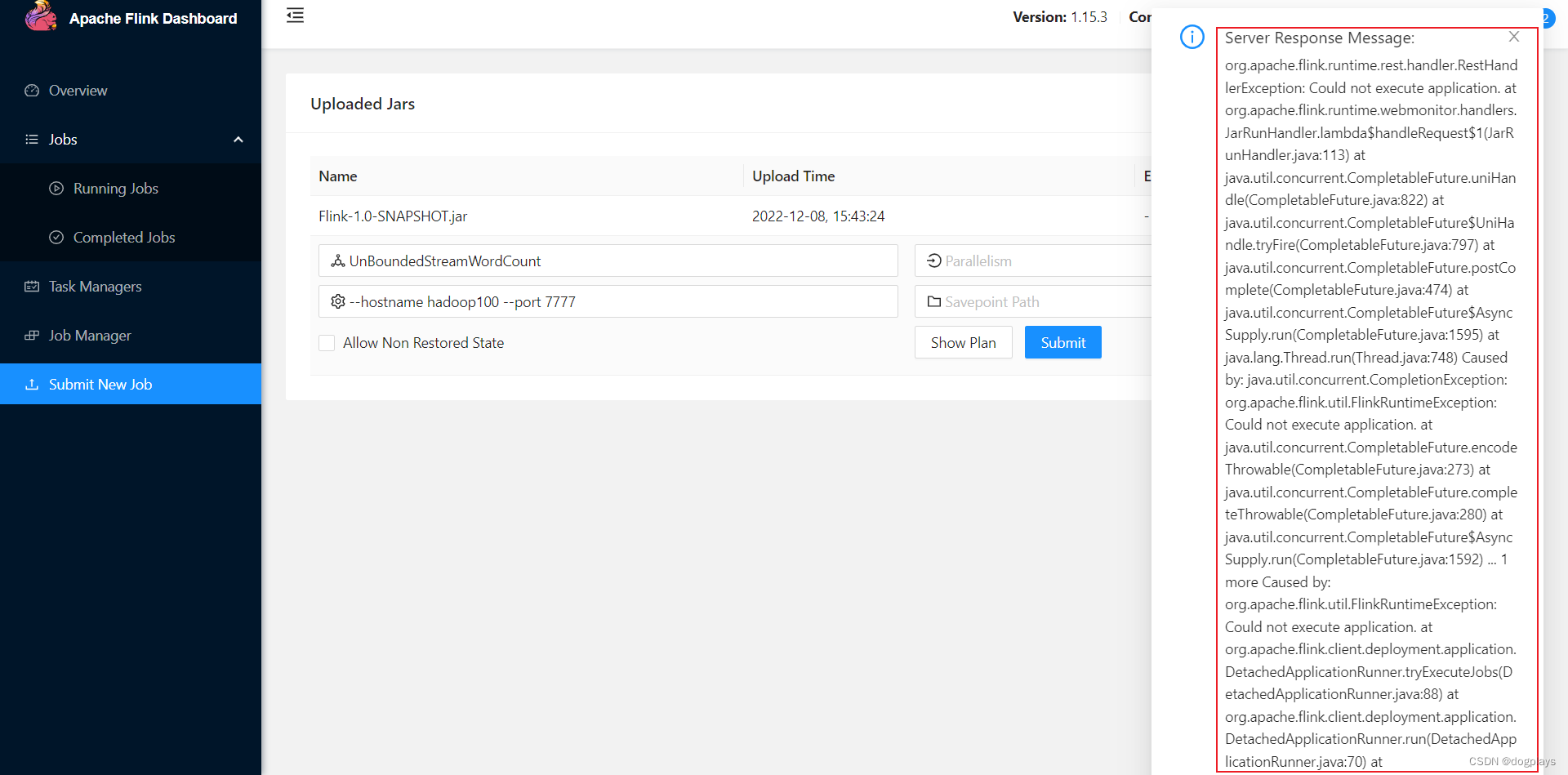Flink 会话模式Yarn部署完成后无法提交作业_could not start actor system on any port in port r-CSDN博客