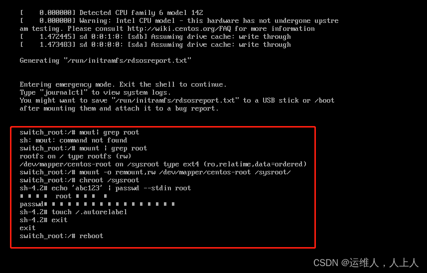 Linux运维基础之Centos7版本重置root密码_centos7修改root密码-CSDN博客