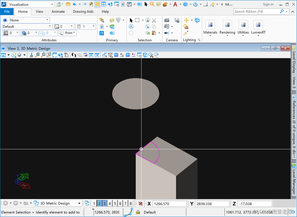 MicroStation中将二维对象投射到三维实体_microststion切换到三维-CSDN博客