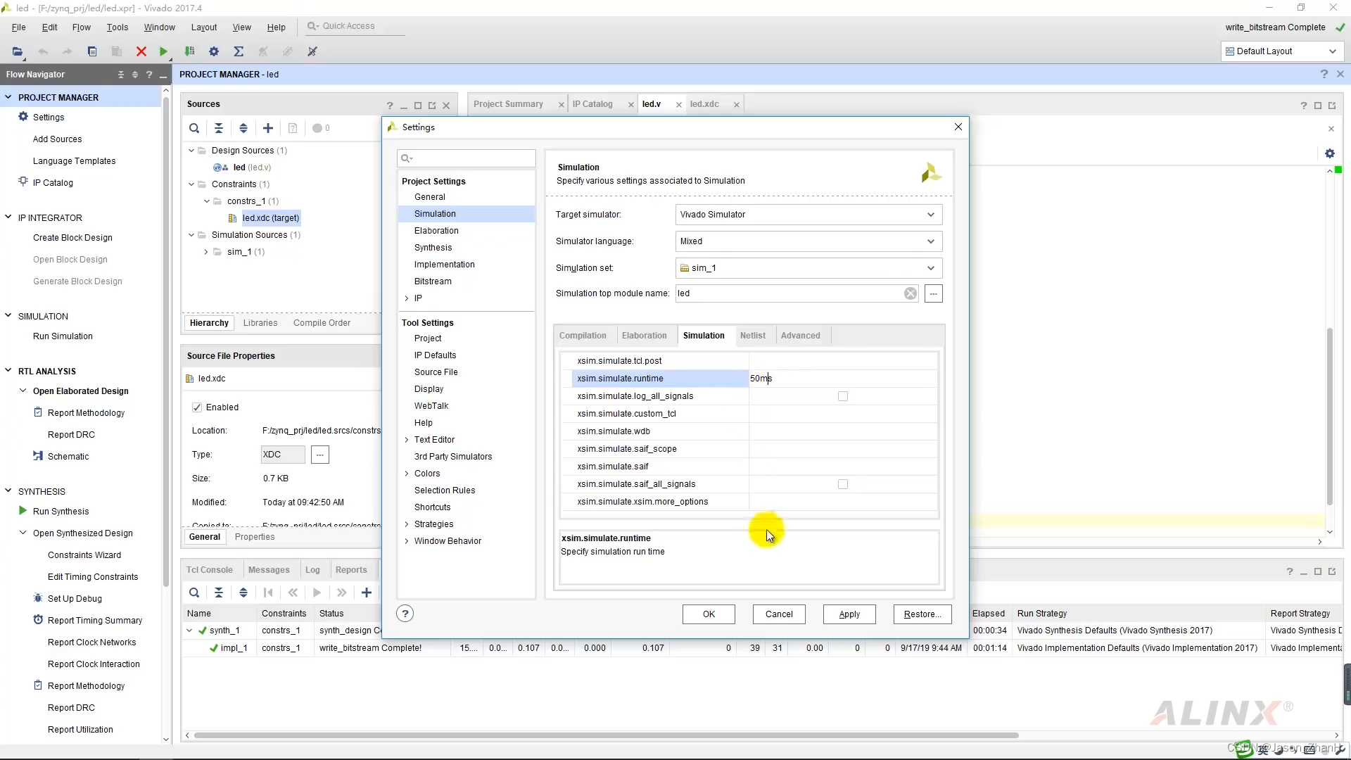 【ALINX】FPGA ZYNQ视频教程AX7020教程—02_Vivoda初体验LED灯工程_alinx ax7020-CSDN博客