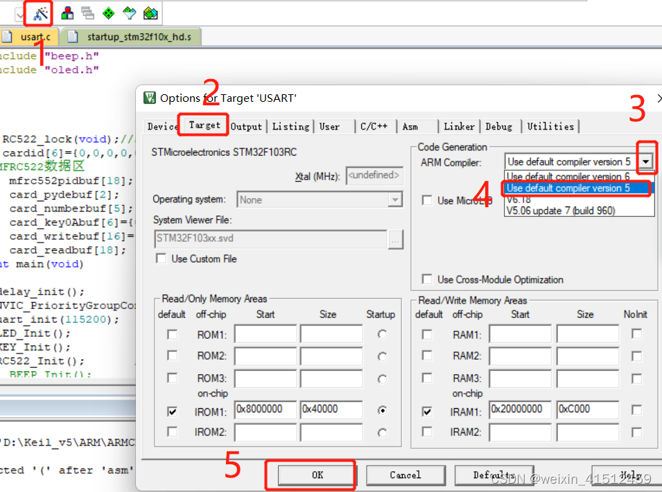 STM32_*** target 'usart' uses arm-compiler 'default comp-CSDN博客