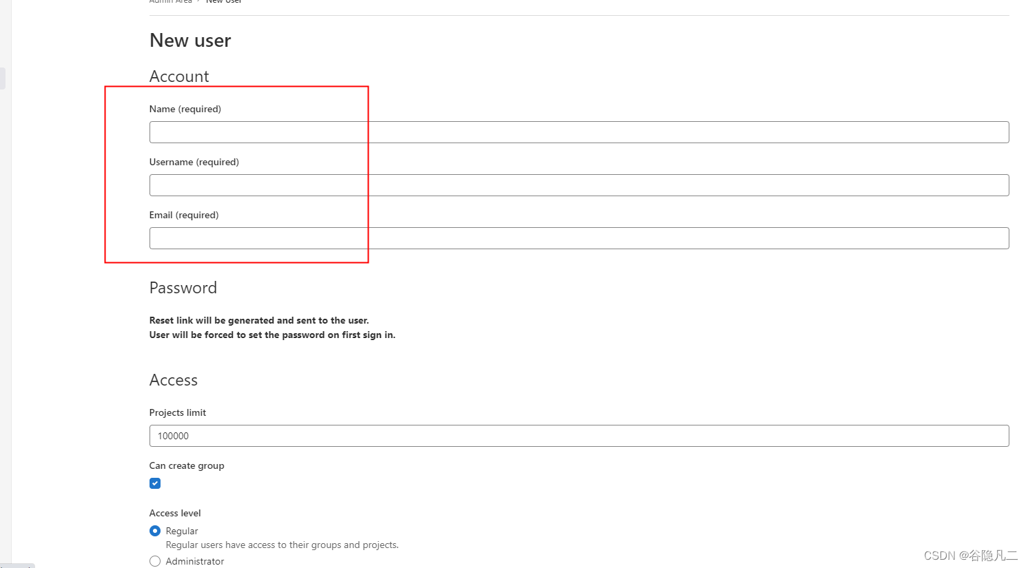 gitlab创建工程和用户_select a role-CSDN博客