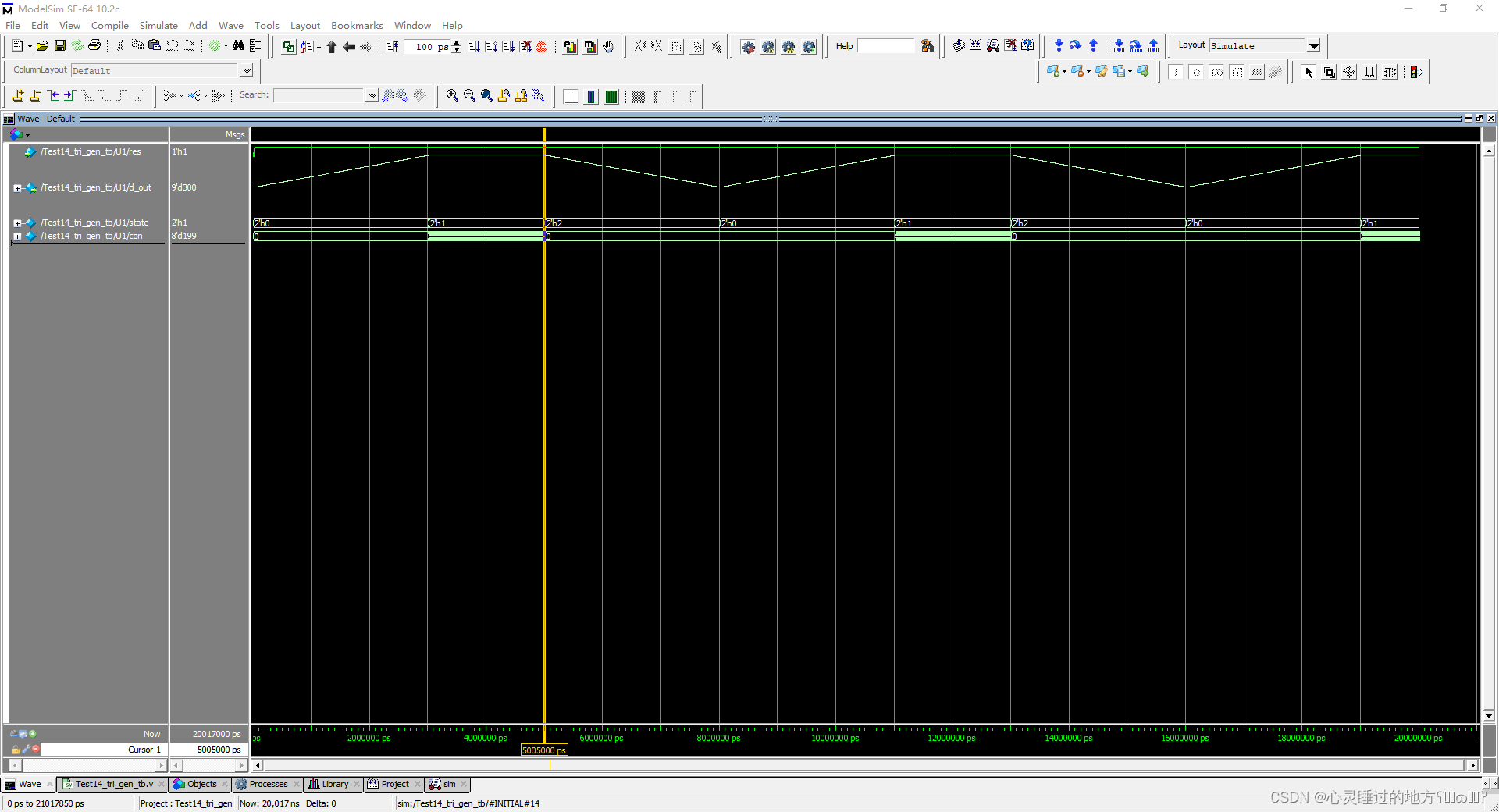 【verilog零基础入门 边看边练】学习笔记——第七讲 时序逻辑代码设计和仿真(三角波发生器)(二)always遍历 Csdn博客