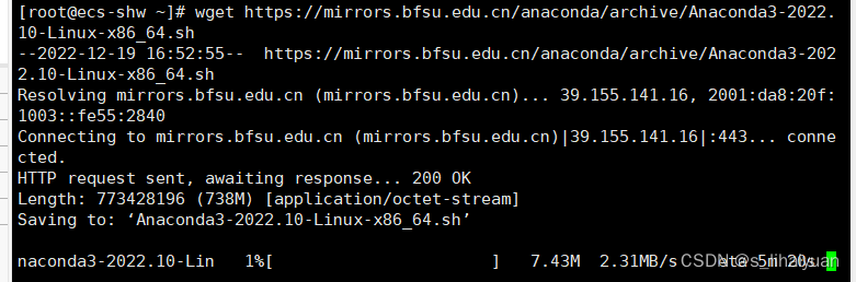 连接云服务器(linux)并搭建anaconda3的python环境过程云端安装anaconda Csdn博客