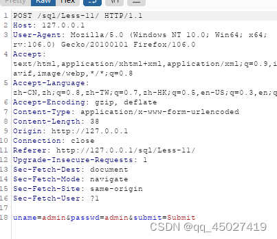 SQL-LIB Less11 POST注入+符号扰断_sqllib11-CSDN博客