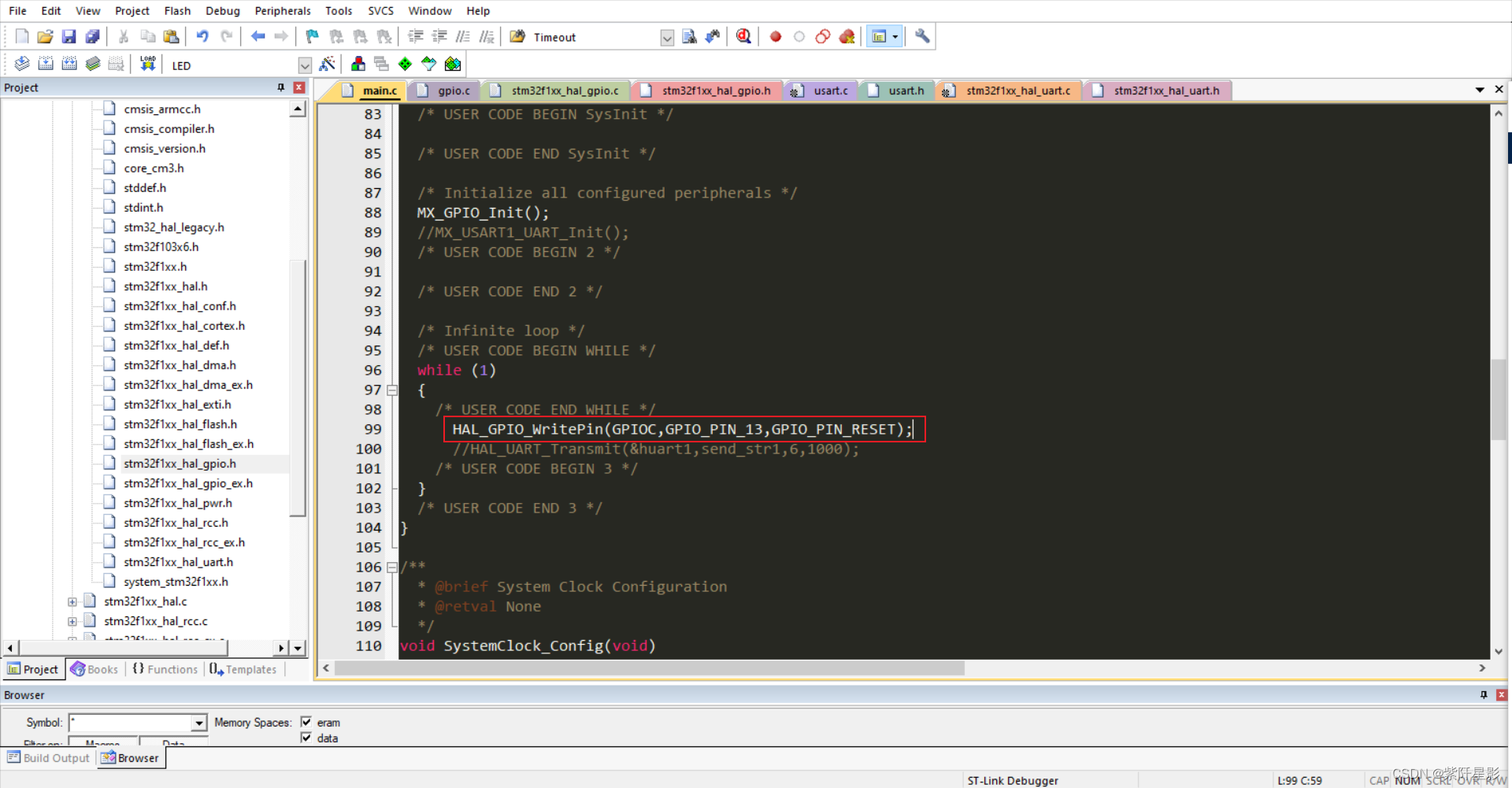 【STM32CubeMX】F103&基础配置_stm32f103时钟配置-CSDN博客