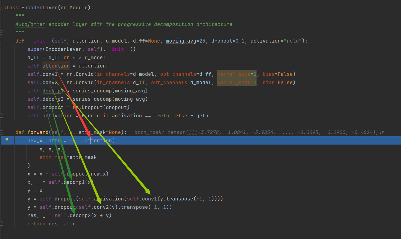 Autoformer pytorch代码解读（1）进入attention的计算之前的步骤 transformer学习笔记_autoformer ...