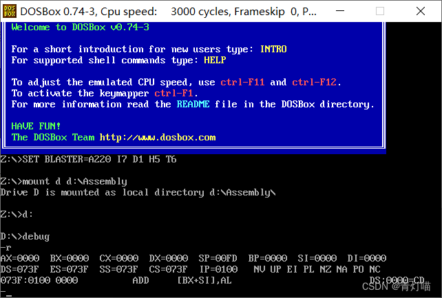 王爽《汇编语言》实验1笔记与实验任务_add 【bx+ai】,al 这条指令怎么自动生成-CSDN博客