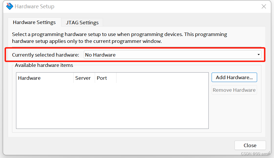 quartus烧程序的时候programmer不显示硬件怎么回事_quartus检测不到板子-CSDN博客