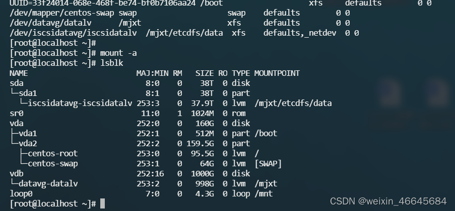 Centos7.6挂载IPSAN【iscsi存储】并应用为LVM分区_centos ip-san配置-CSDN博客