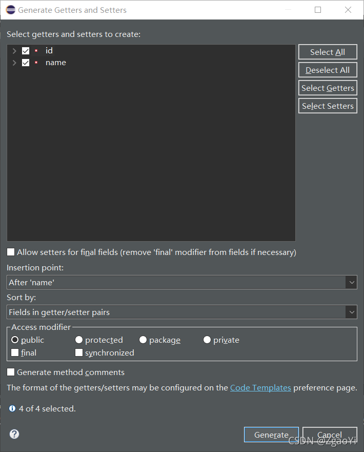 Eclipse怎么快捷键加setget方法以及constructor构造器eclipse中get和set快捷键 Csdn博客 4795