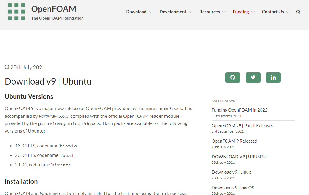OpenFOAM V9在Ubuntu上的安装_openfoam9安装-CSDN博客