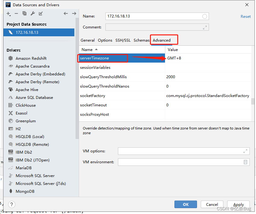 Server returns invalid timezone. Go to ‘Advanced‘ tab and set ‘serverTimezone‘ property manually ...