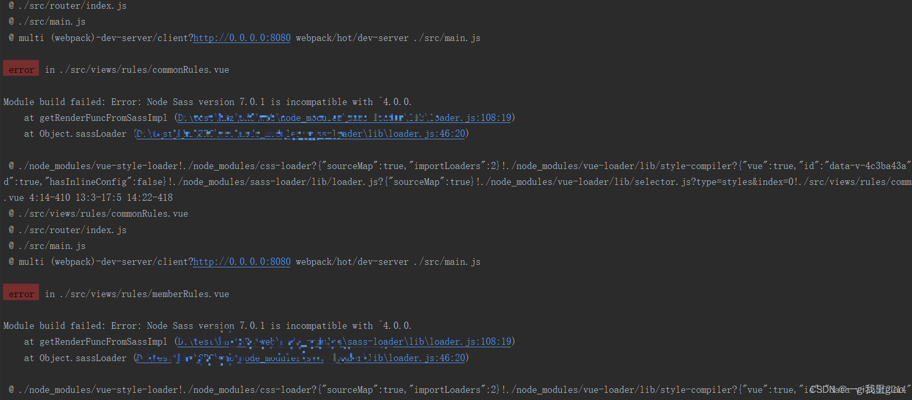 高版本node导致 Error: Node Sass version 7.0.1 is incompatible with ^4.0.0.异常_scss 7.0.1 用什么版本的node-CSDN博客